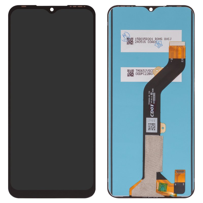 LCD compatible with Tecno Spark 8, (black, without frame, Copy, KG6 ...