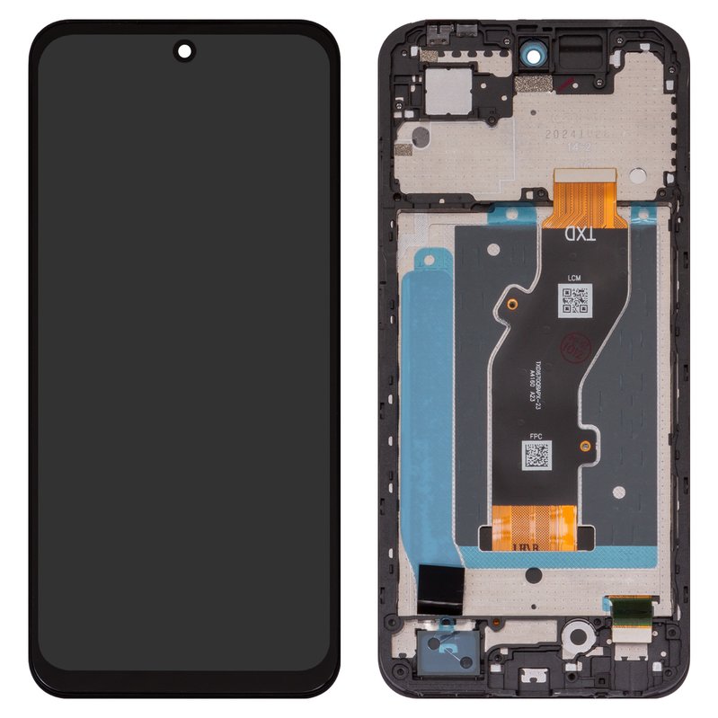 LCD compatible with Infinix Hot 50i (X6531), (black, with frame, High ...